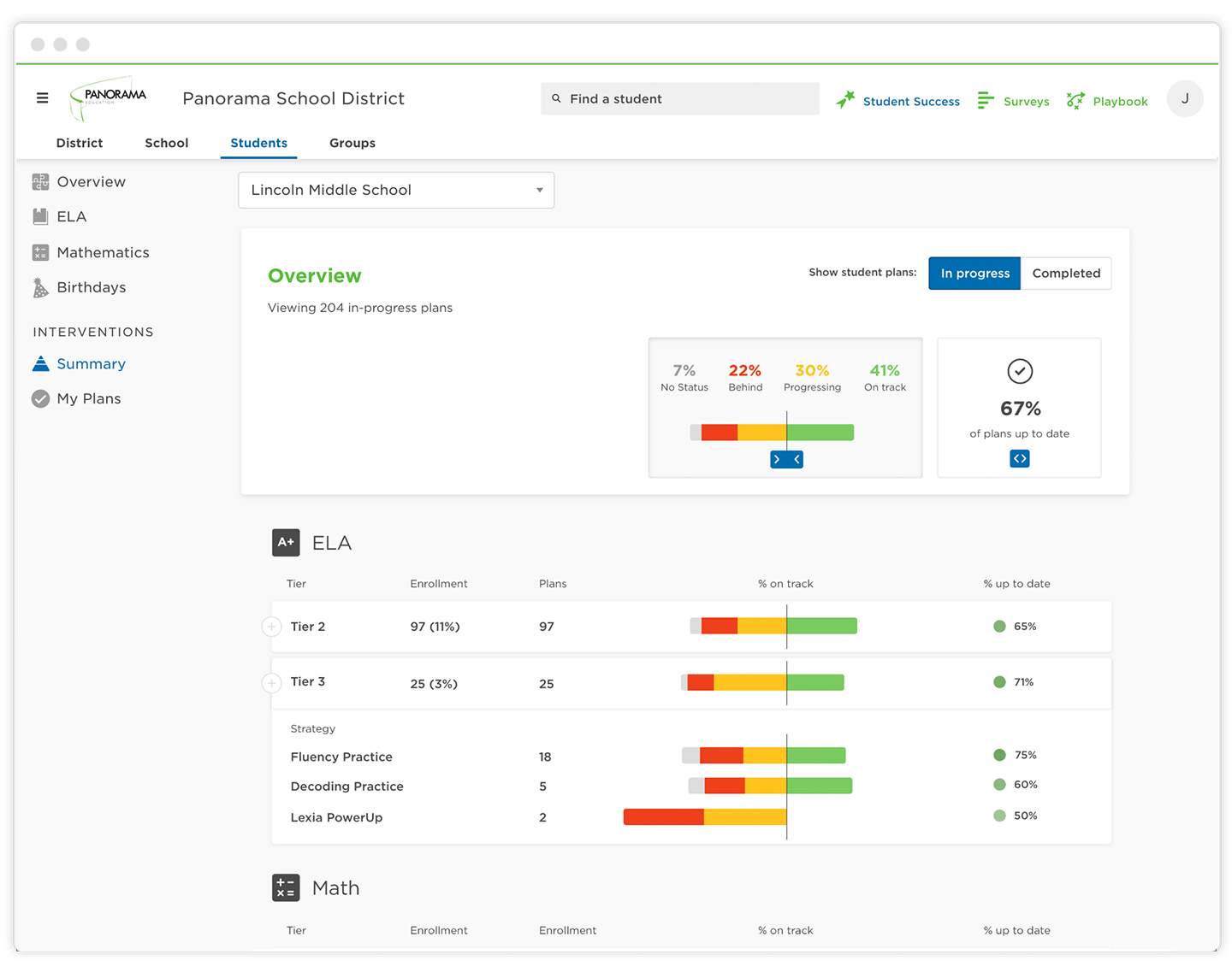 Back-to-School Intervention Planning & Progress Monitoring in Panorama